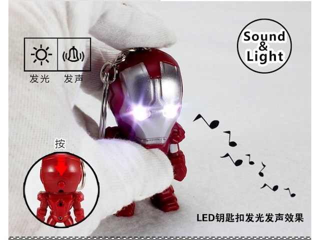 Iron Man privezak sa svetlom i zvukom