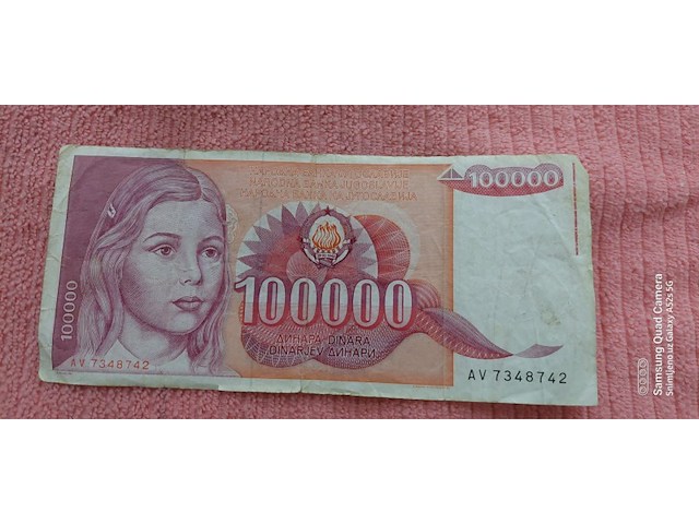 100000 DINARA IZ 1989