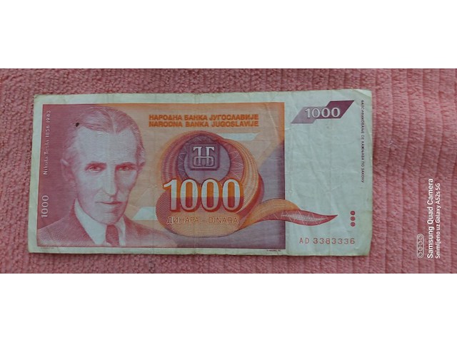 1000 DINARA JUGOSLAVIJA