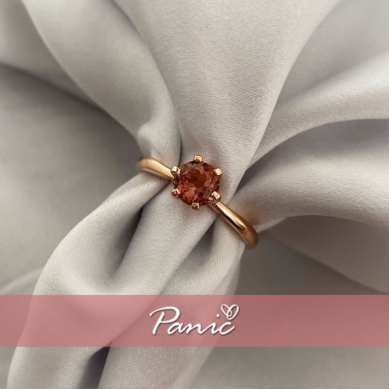 Verenički prsten od roze zlata sa pink turmalinom 0.92 ct