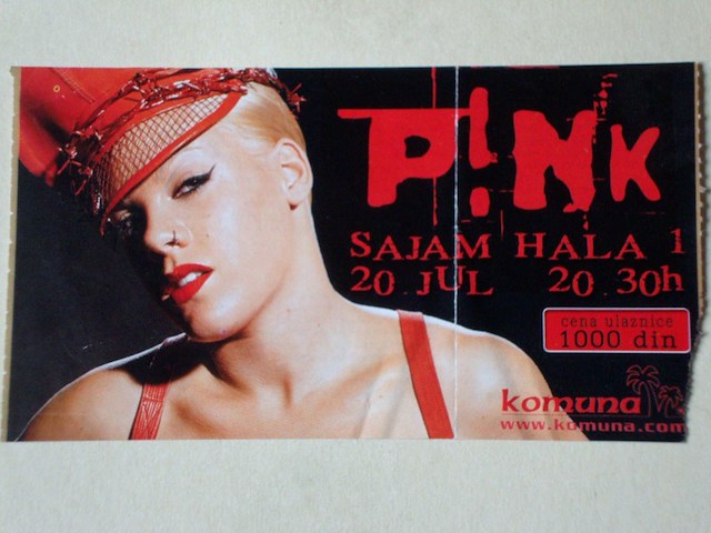 Pink - Karta za koncert u Beogradu 2004.