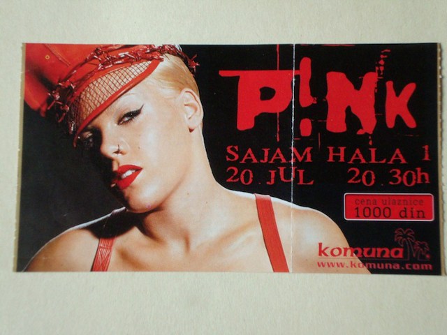 Pink - Karta za koncert u Beogradu 2004.