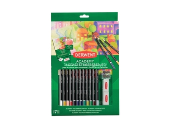 Set Boje drvene 12boja+pribor Academy Derwent 2305678 blister