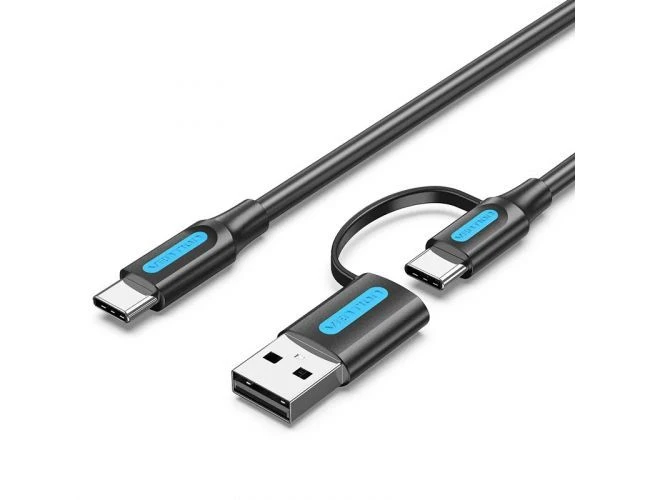 Vention CQLBF kabl USB C (muški) na USB A/USB C (muški) 1m crni