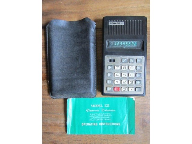 BONARK 121 - stari kalkulator sa futrolom i uputstvom