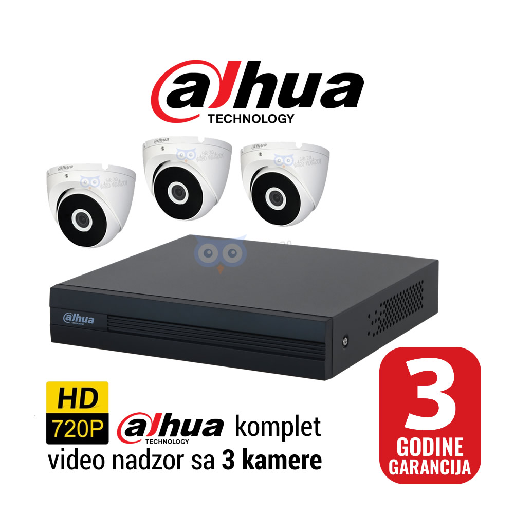 HD Dahua komplet video nadzor sa 3 kamere