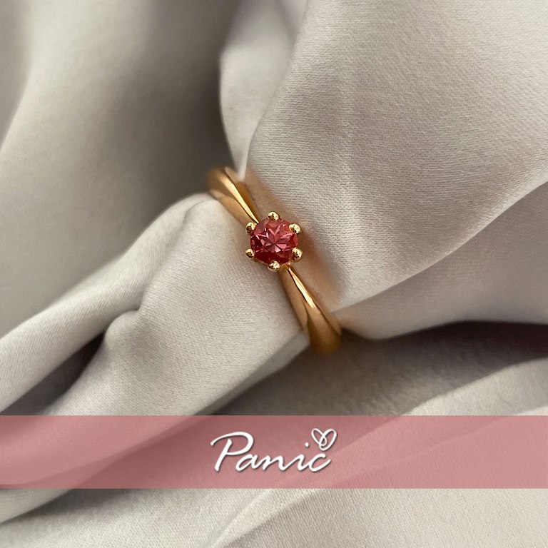 Prsten od roze zlata sa pink turmalinom 0.26 ct