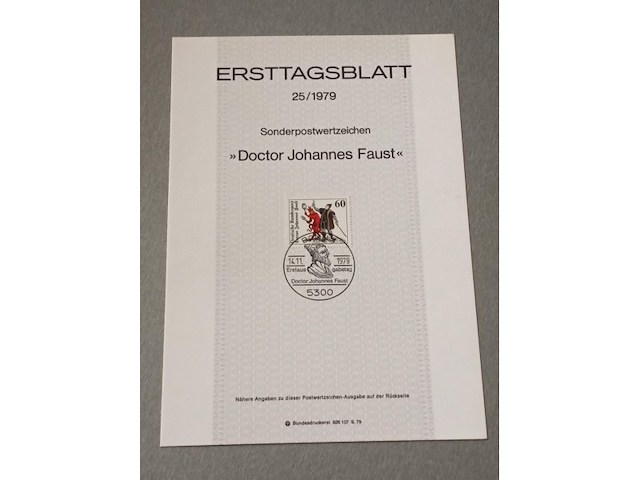 ETB Nemačka  - Doctor Johannes Faust - 1979.g