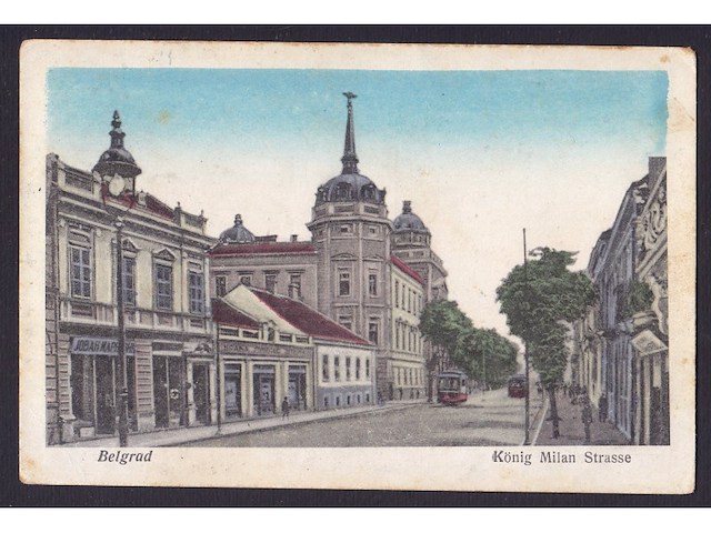 beograd - ulica kralja milana, tramvaj 1916