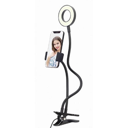 Gembird Selfie ring led light with phone holder | LED-RING4-PH-01