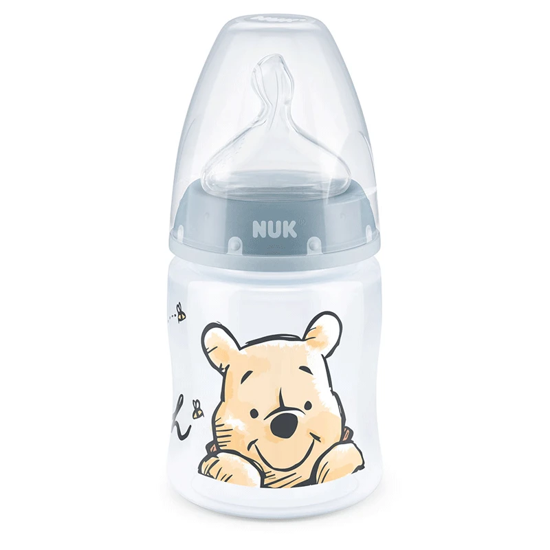 Nuk plastična flašica silikon sa indikatorom temperature Winnie the Pooh Blue, 0-6m