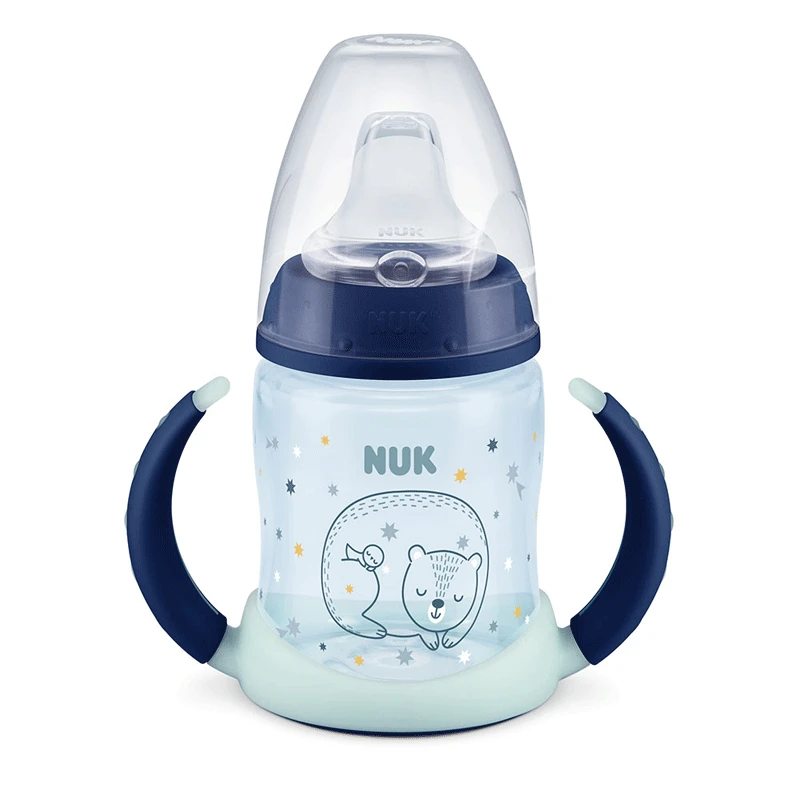 Nuk flašica sa ručkama za učenje Glowin Dark Blue 6-18m, 150ml