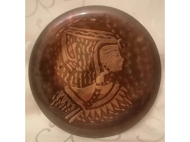 Mesingano bakarni suvenir iz Egipta zidni tanjir