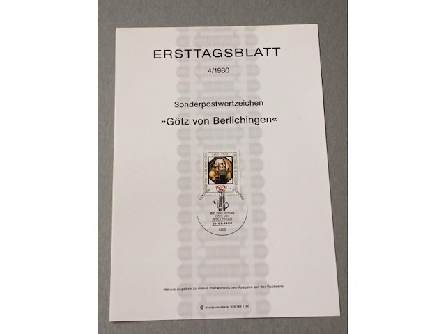 ETB Nemačka  - Gotz Von Berlichingen - 1980.g