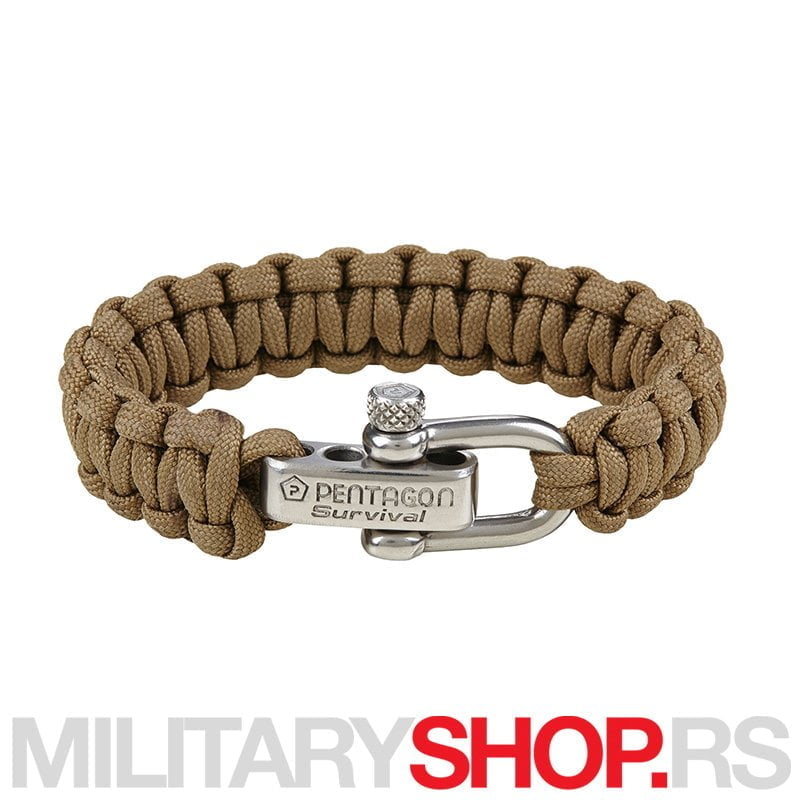 PENTAGON SURVIVAL BRACELET PRO COYOTE