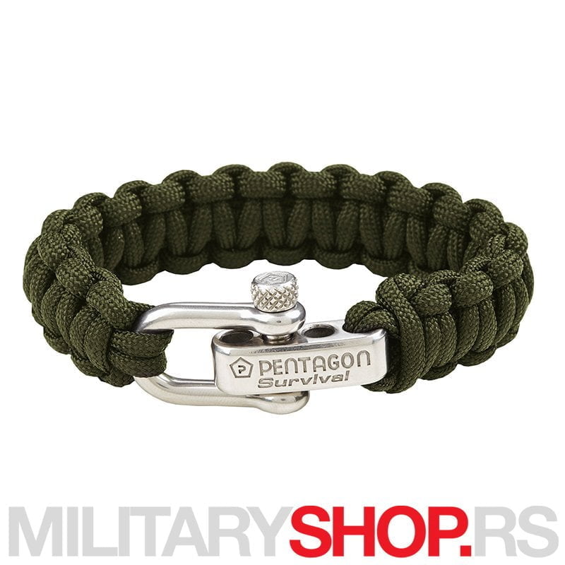 PENTAGON SURVIVAL BRACELET PRO GREEN