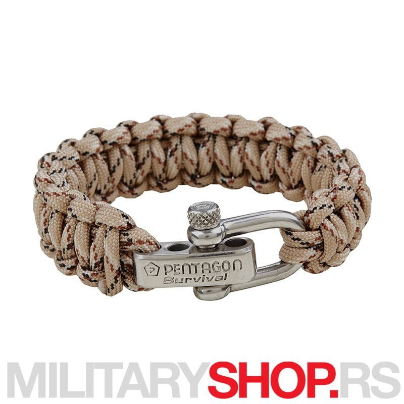 PENTAGON TACTICAL SURVIVAL BRACELET KHAKI SPOT