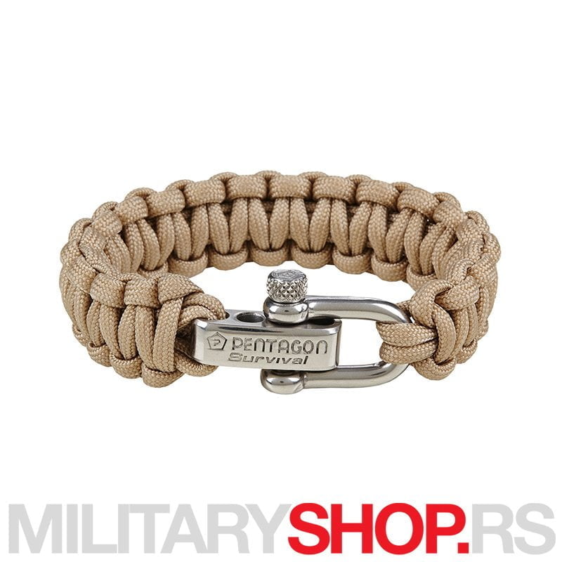 PENTAGON SURVIVAL BRACELET PRO KHAKI