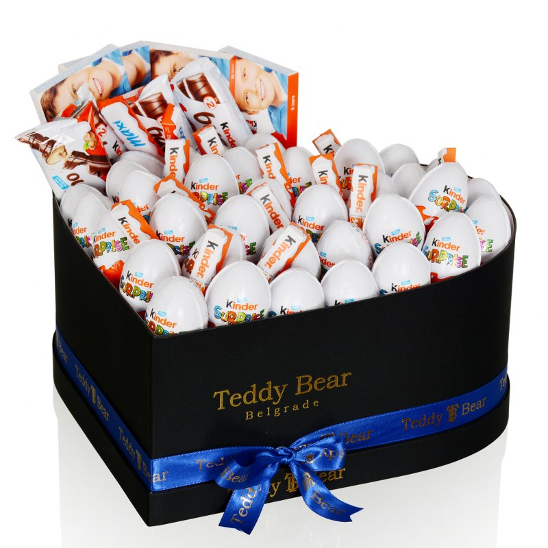 Teddy Bear ® Blue Black™ Kinder Heart box