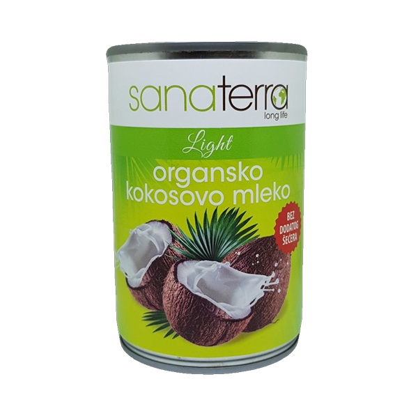 Kokosovo mleko organsko 400ml Sanaterra