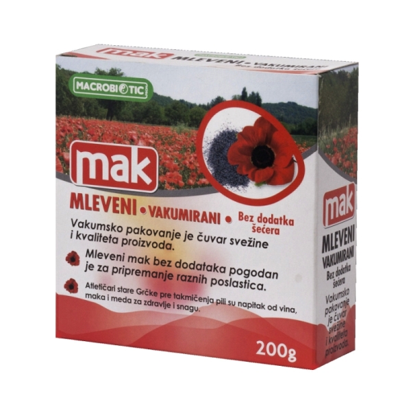 Mak mleveni vakumirani 200g Macrobiotic