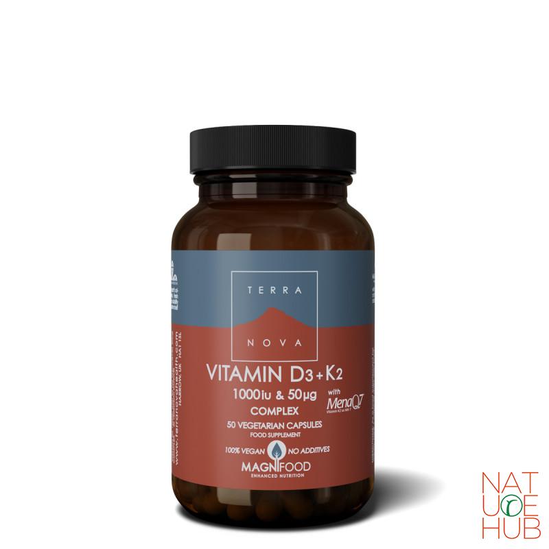 Vitamin D3+K2 1000iu, 50 cps