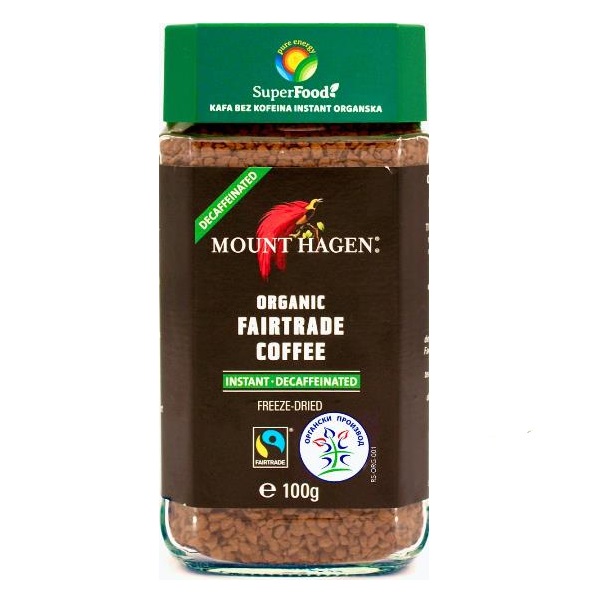Organska instant kafa bez kofeina Mount Hagen 100g