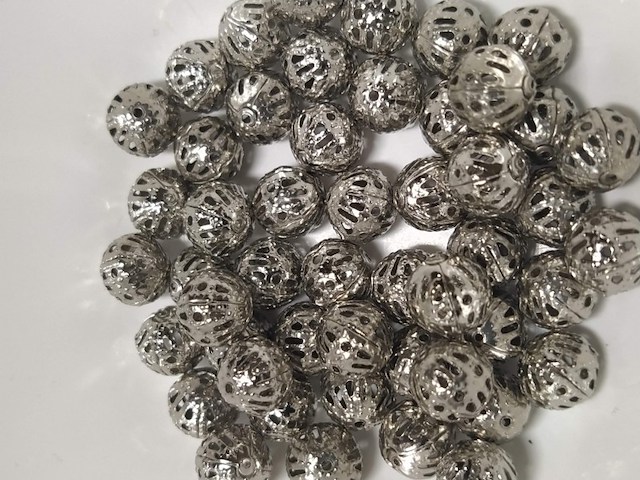 (A132) Filigranske perle srebrne 8mm 10kom