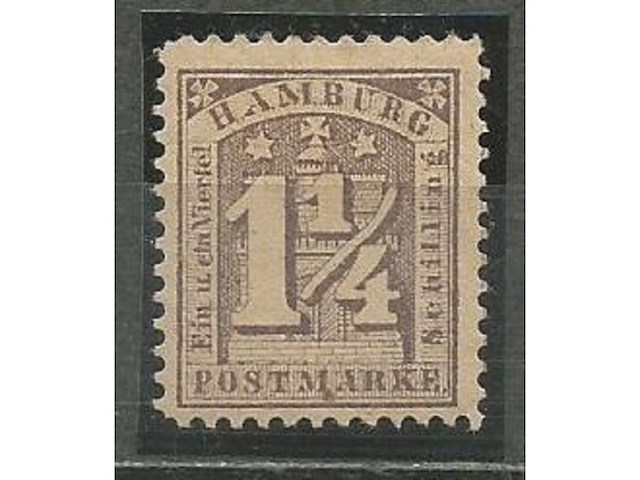 Nemačka,Hamburg,Redovna 1 1/4 S 1864.,čisto