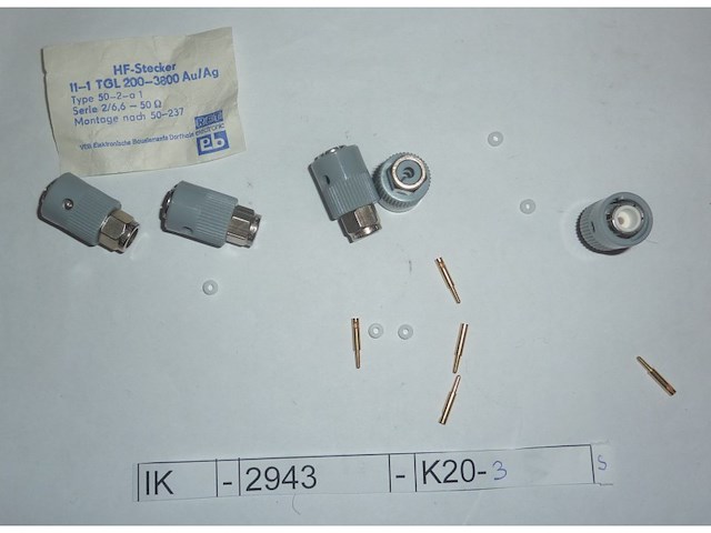 Lot, 11-1 TGL 200-3800 Au/Ag HF-Stecker, neki konektori