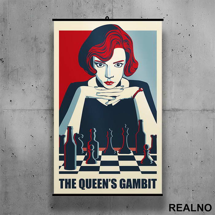 PORTRAIT - ELIZABETH HARMON - QUEEN'S GAMBIT - POSTER SA NOSAČEM