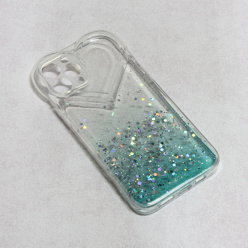 Maskica Heart Glitter za iPhone 13 6.1 mint