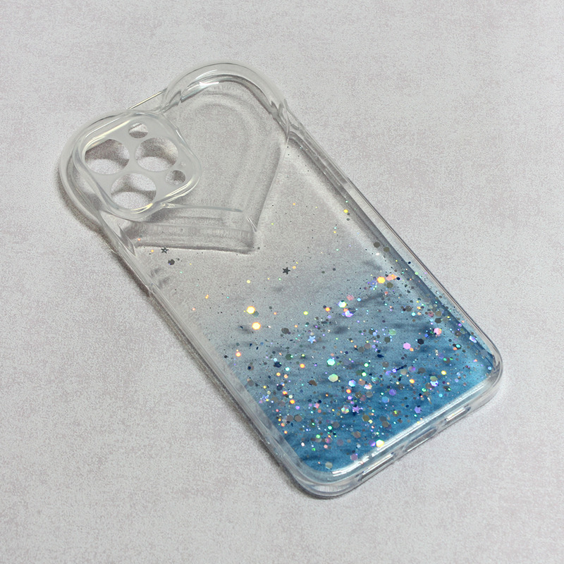 Maskica Heart Glitter za iPhone 12 Pro Max 6.7 plava