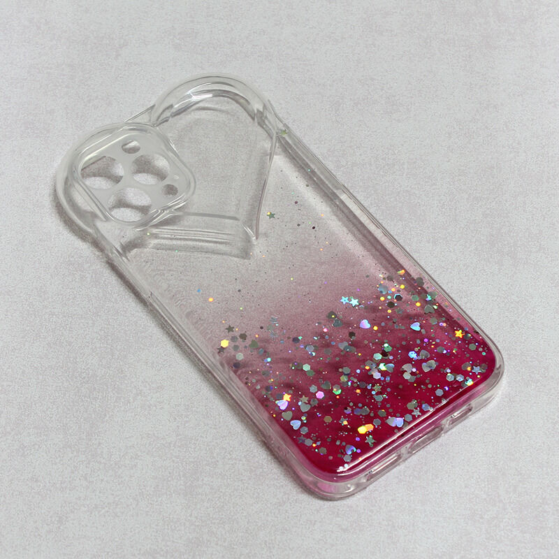 Maskica Heart Glitter za iPhone 12 Pro 6.1 pink