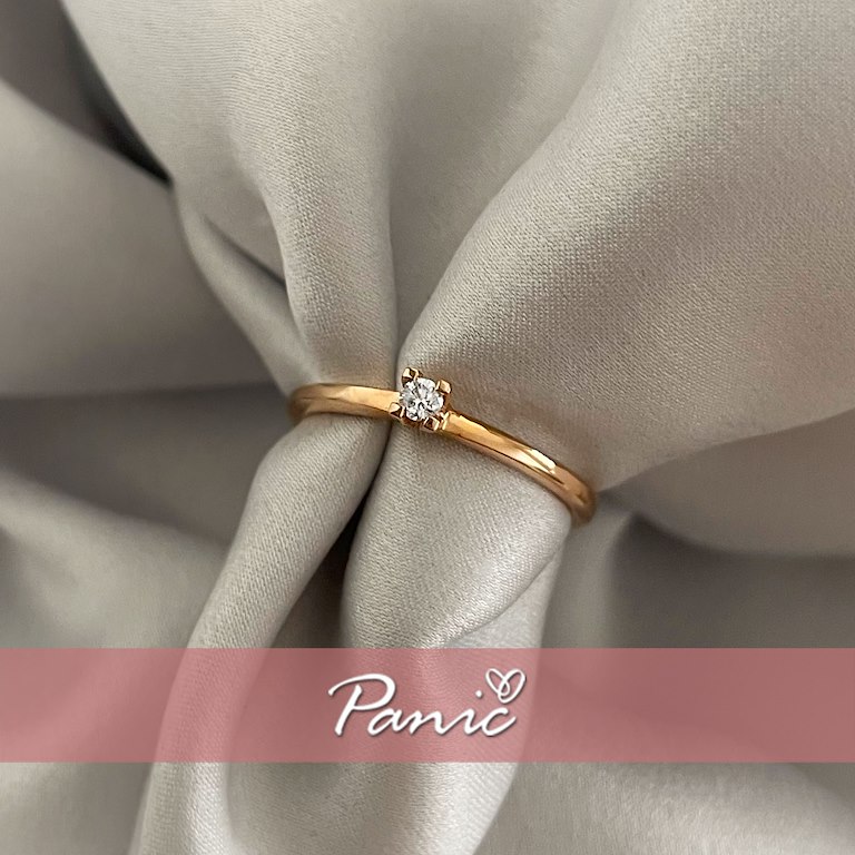 Verenički prsten od roze zlata sa dijamantom 0.04 ct Vs-Gh