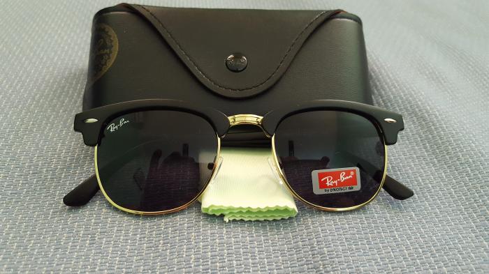 Ray ban clubmaster, black, unisex, nove. Crno staklo i crno-zlatan ram