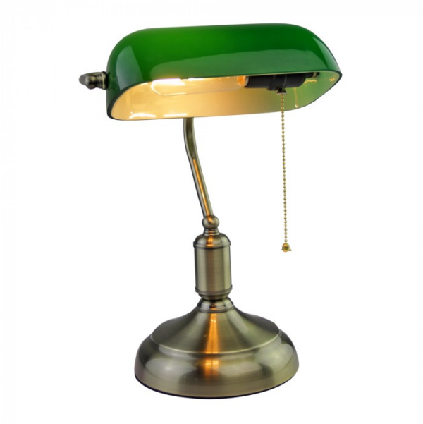 VT3912 Stona lampa bankarka zelena