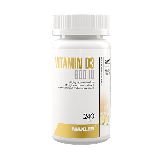 Maxler vitamin D3 600 IU (240 kapsula)