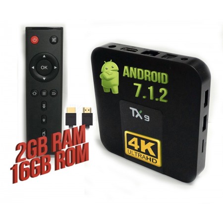 Android BOX smart tv 2GB Ram-16GB 4K ULTRA HD TX9