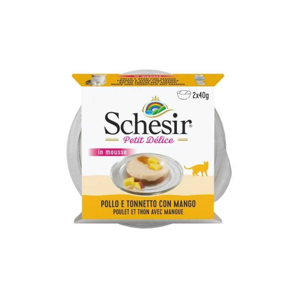 Schesir Mousse Petit Delice Piletina, Tunjevina i Mango 2x40g