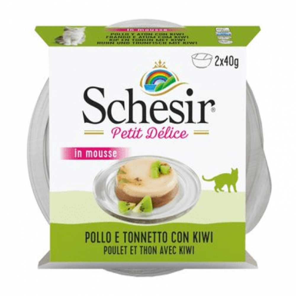 Schesir Mousse Petit Delice Tuna, Piletina i Kivi 2x40g