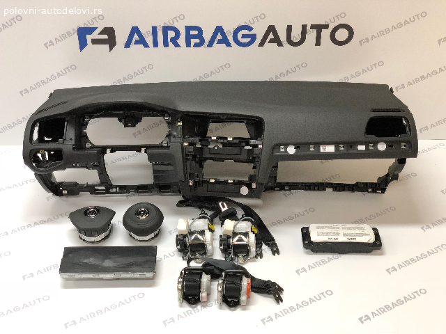 VW GOLF 7 SET AIRBAG SET VAZDUŠNI JASTUK POJASI TABLA