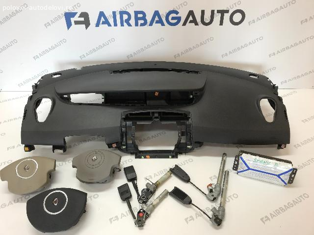 RENAULT SCENIC 2 SET AIRBAG SET VAZDUŠNI JASTUK POJASI TABLA