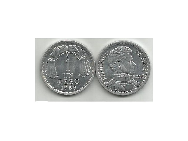 Chile 1 peso 1956. KM#179a