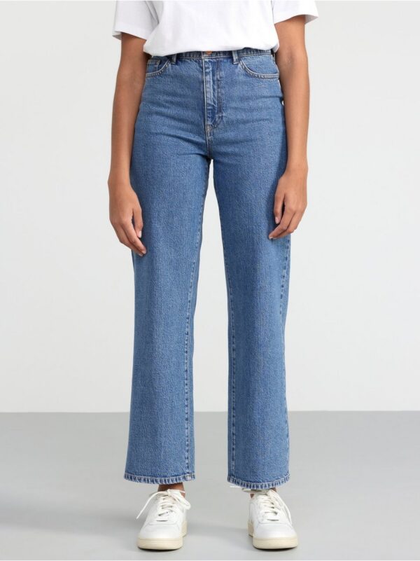 Farmerke HANNA – duboke sa širokim, kraćim nogavicama – 99% pamuk – HANNA Wide high waist jeans with cropped leg