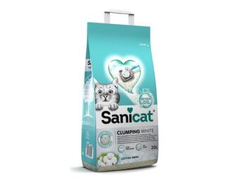 Sanicat posip za mačke Clumping White Cotton 20L