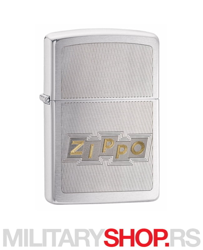 Sivi upaljač sa zlatnim ZIPPO natpisom 49204