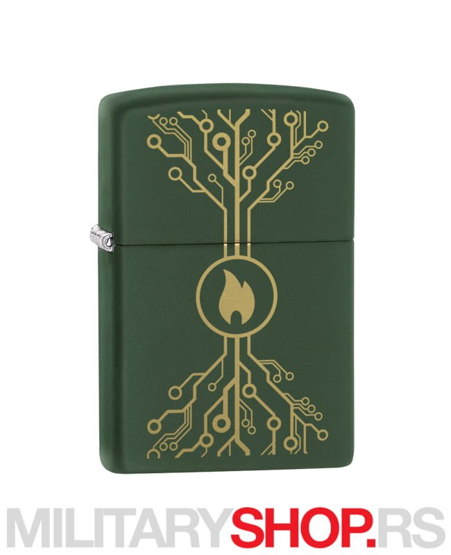 Zippo Green Matte Laser Engrave 49221