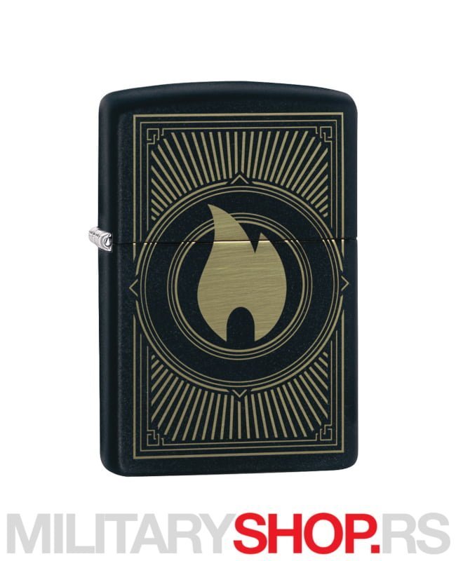 Upaljač Zippo crni laser flame design 49217