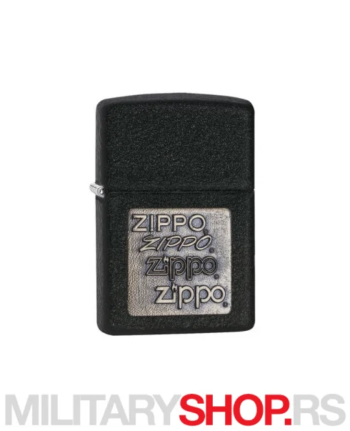 Zippo crni upaljač sa bronzanim logom